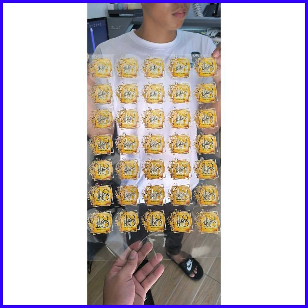 A4 Size UV DTF Permanent Sticker Embossed Logo Printed for Cars ...
