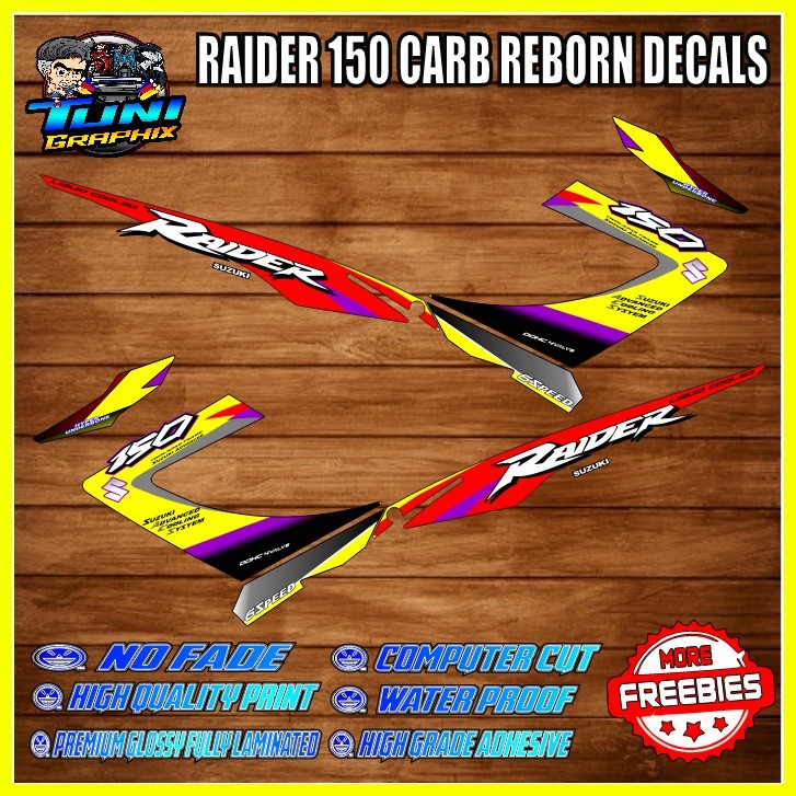 RAIDER 150 REBORN CARB DECALS ( 125 OLD DESIGN ) | Shopee Philippines