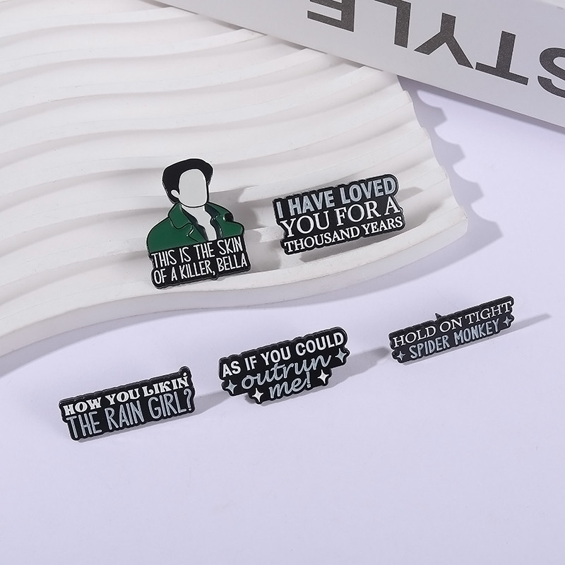 The Twilight Saga Enamel Pin Movie Character Letter Text Brooch Lapel ...