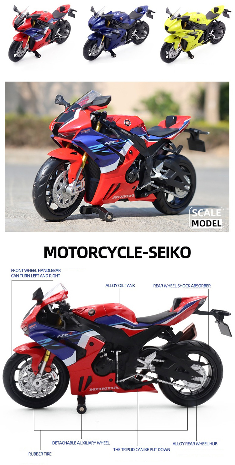 KLT 1:12 Honda CBR1000RR Fireblade Motorcycle Diecast Model Car Alloy ...