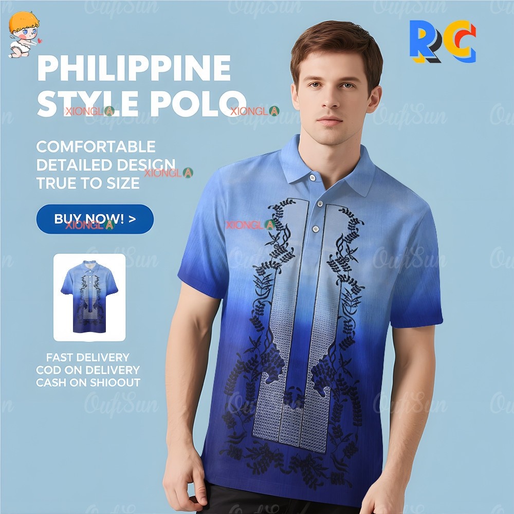 2025 Summer POLO Shirt For Men Modern Barong Tagalog For Men Ethnic ...