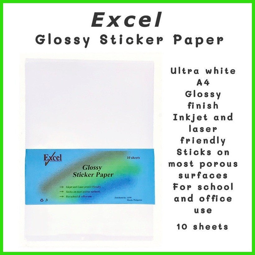 Excel Sticker paper A4 size matte and glossy 10 sheets | Shopee Philippines