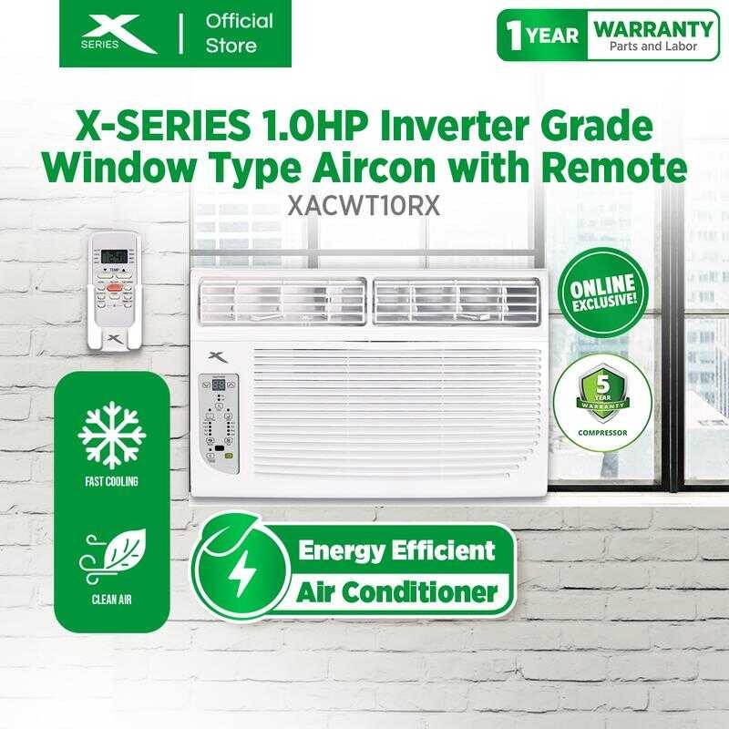 X-Series 1Hp Window Type Aircon Inverter Grade Fast Cooling Fresh Air ...