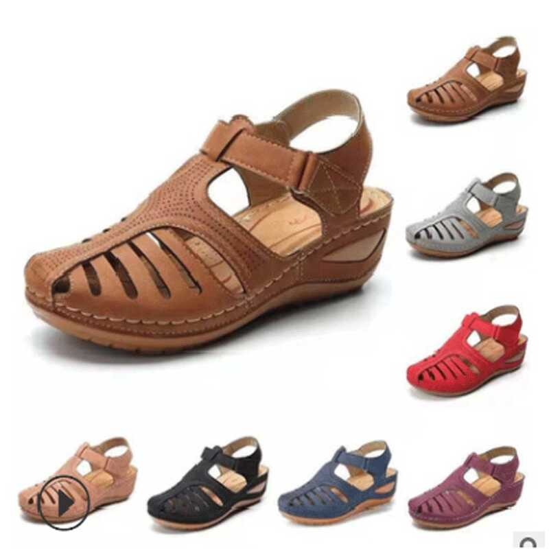 Summer Plus Size Women's Sandals with ing, Hole Shoes, Non-Slip Round ...