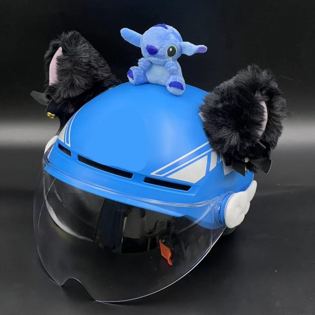 Motorcycle Unique Helmet Doll Cat Ear Helmet Cute Takeaway Doll Stitch ...