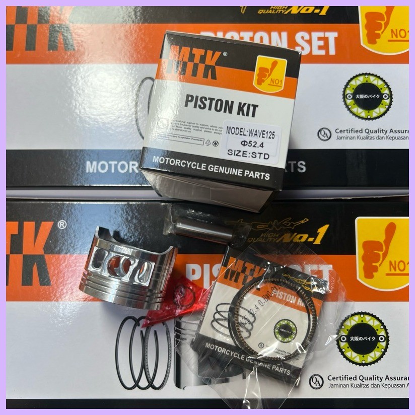 ☢ ☺ piston kit set wave 125 xrm 125 carb type std 52.4mm OR RS125 fi ...