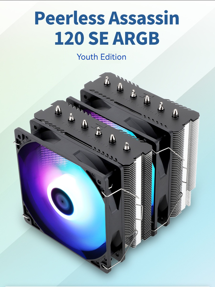 Thermalright PA120 CPU Cooler ARGB PWM Cooling Fan 6 Heat Pipe Double ...