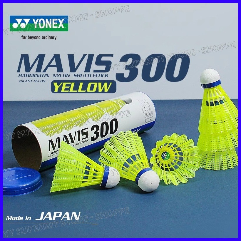 YONEX MAVIS 300 PLASTIC NYLON BADMINTON BLUE CAP MEDIUM SPEED ...