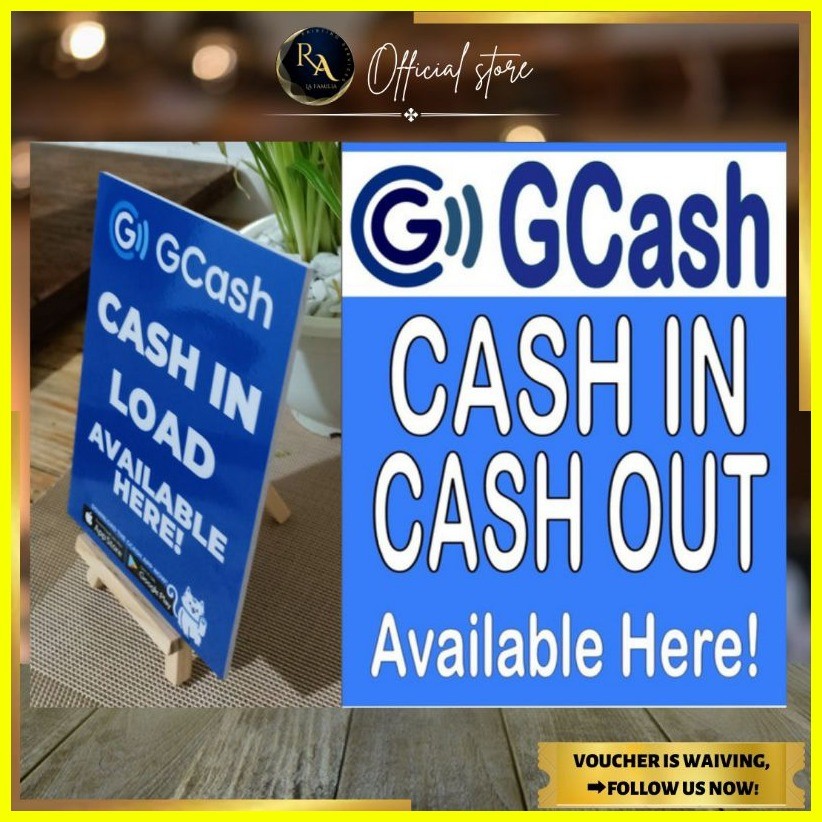 R.A SINTRABOARD GCASH CASH IN LOAD AVAILABLE HERE SIGNAGE. 5" X 7 ...