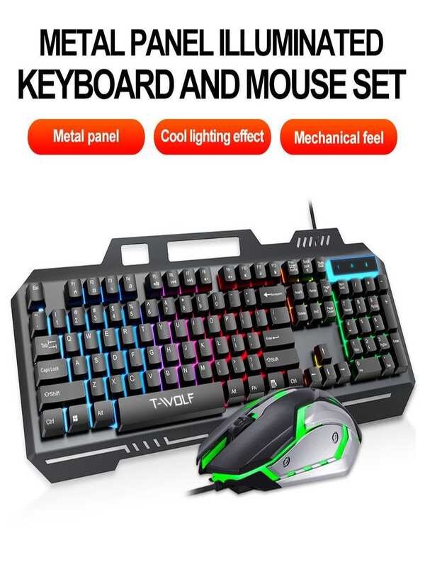 49 2024 New Version Tf600 Gaming Keyboard And Mouse Iron Plate Glowing ...
