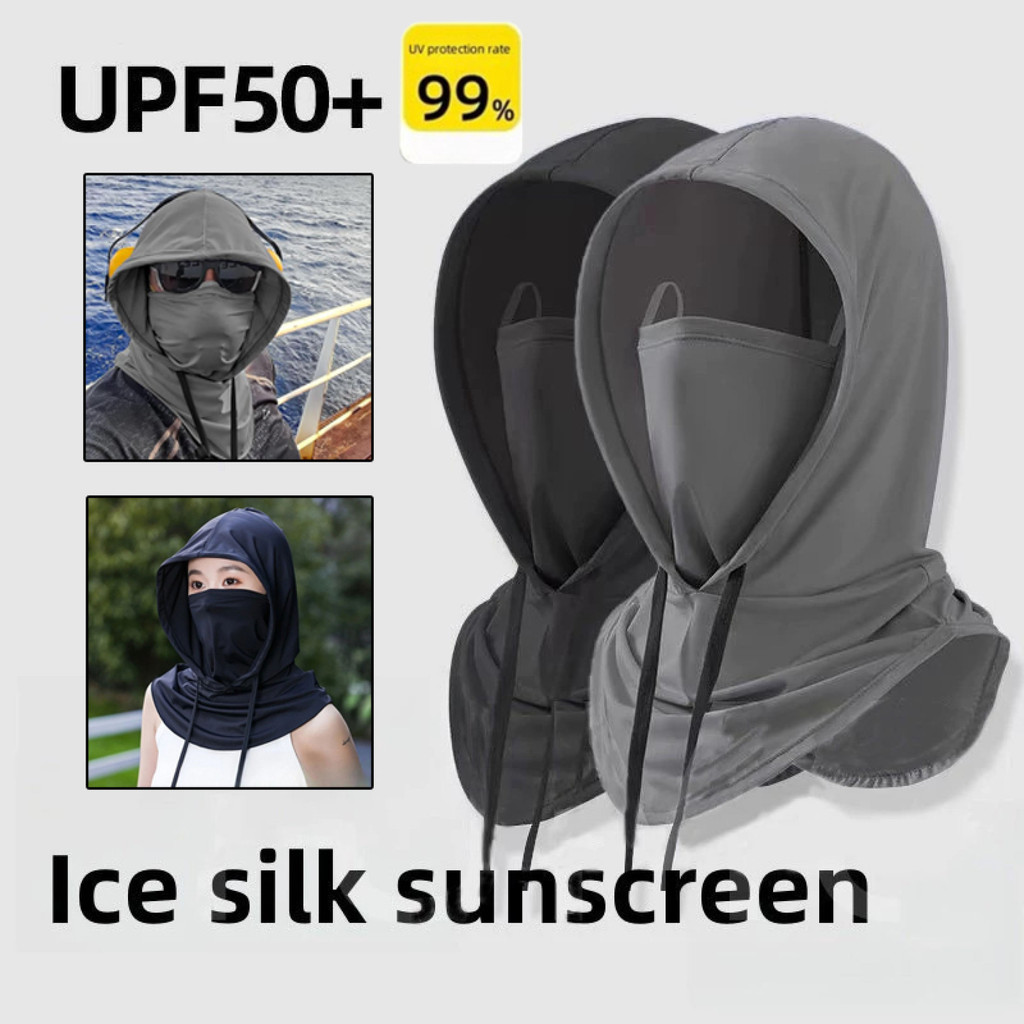Ice Silk Sunscreen Cap UV Protection Face Mask Design For Full Face Sun ...