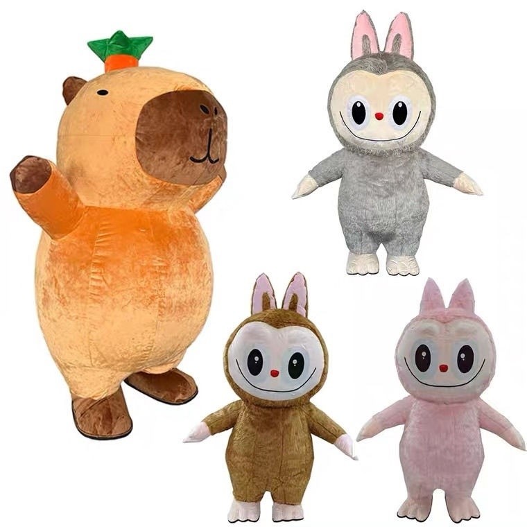 Inflatable Labubu/Capybara Mascot Costume - Plush Doll Outfit, Walkable ...