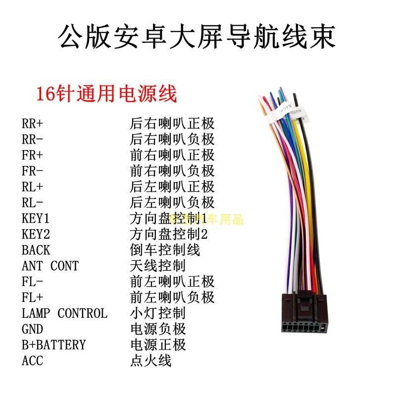 Universal Android Large Screen Navigation Wiring Harness RCA Output ...