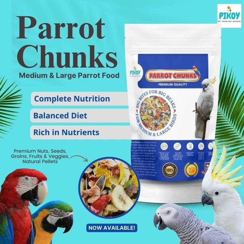 PIKOY Parrot Chunks Bird Seed Food Mix Medium Large Birds, Dried Fruits ...