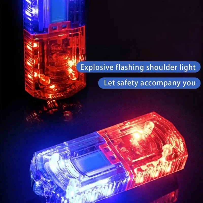 Red Blue Led Shoulder Warning Light with Clip USB Charging Night riding ...
