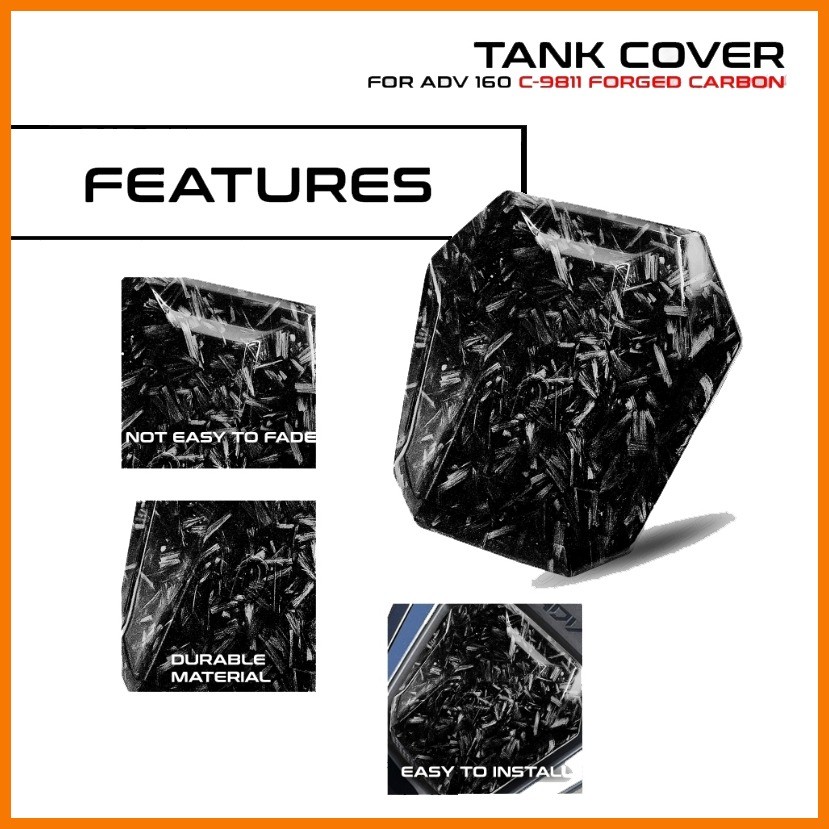HONDA ADV 160 FUEL TANK COVER/GAS TANK COVER GLOSSY HYDRO DIP FORGED ...