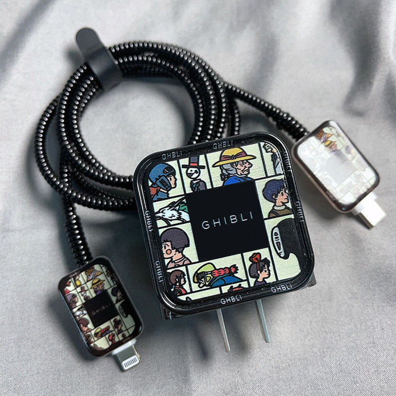 4 in 1/Cute Anime Pattern DIY 18w/20w Charger Protector Set Charger ...