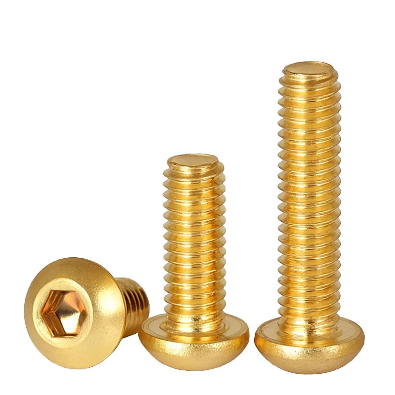 M2 M2.5 M3 M4 M5 M6 M8 M10 M12 Brass Half Round Head Hexagon Socket ...