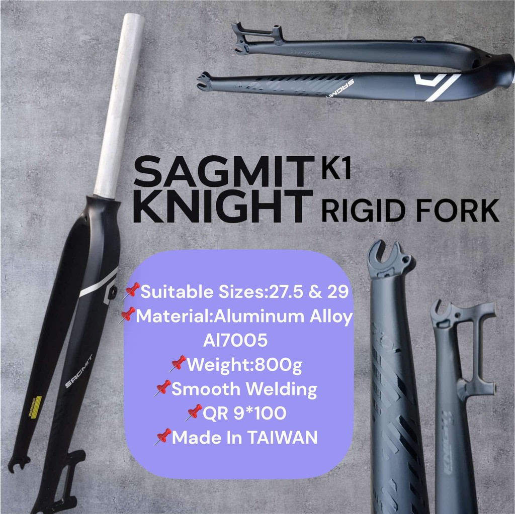 PROAGENT SAGMIT Knight Rigid FORK MTB K-1,K-2, K-3 tapered, Carbin ...