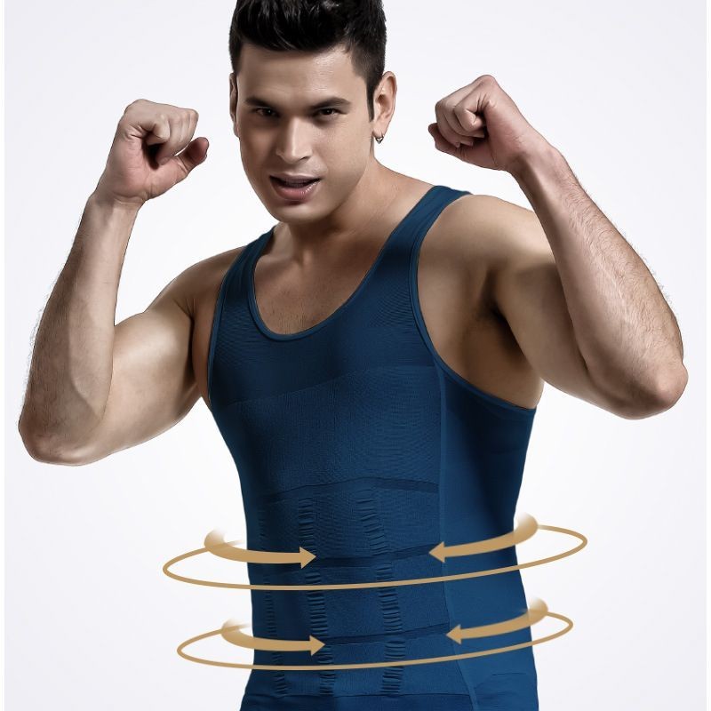 plus Size Men's Body Shaper Compression Vest Abdomen Shapewear Tummy ...