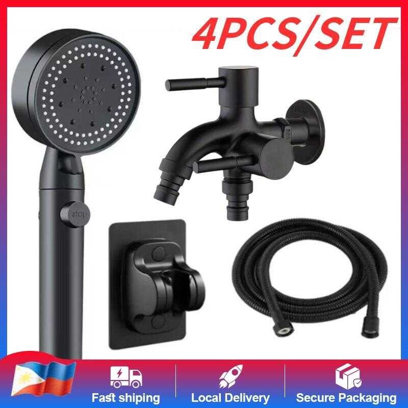 4 In 1 Shower Set With Faucet 5-Speed Booster Portable Bathroom Shower ...