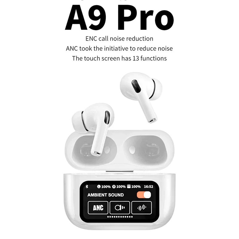 A9 PRO ANC EARBUDS WITH TOUCH SCREEN WIRELESS TWS WATERPROOF ENC | Shopee Philippines