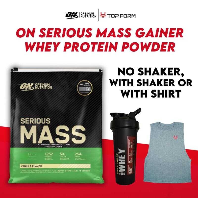 Optimum Nutrition Serious Mass 12Lbs, ON Whey Protein Powder Supplement ...