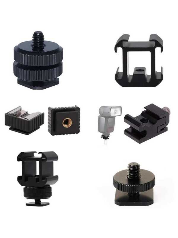 al Hot Shoe Mount Three-Head Cold Shoe Screw Single Double Layer ...