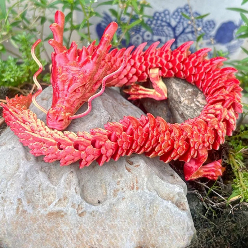 3D Chinese Dragon Movable Joint Dragons Rotatable Articulated Creative ...