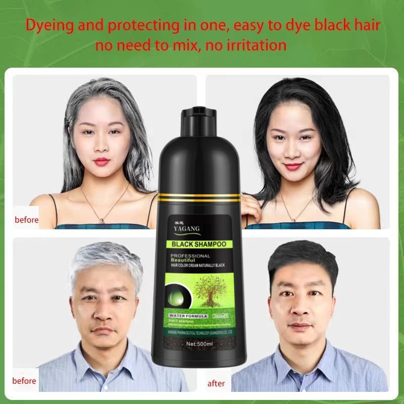Herbal Hair Dye Shampoo Transforms hair Into Black/Brown Color Non ...