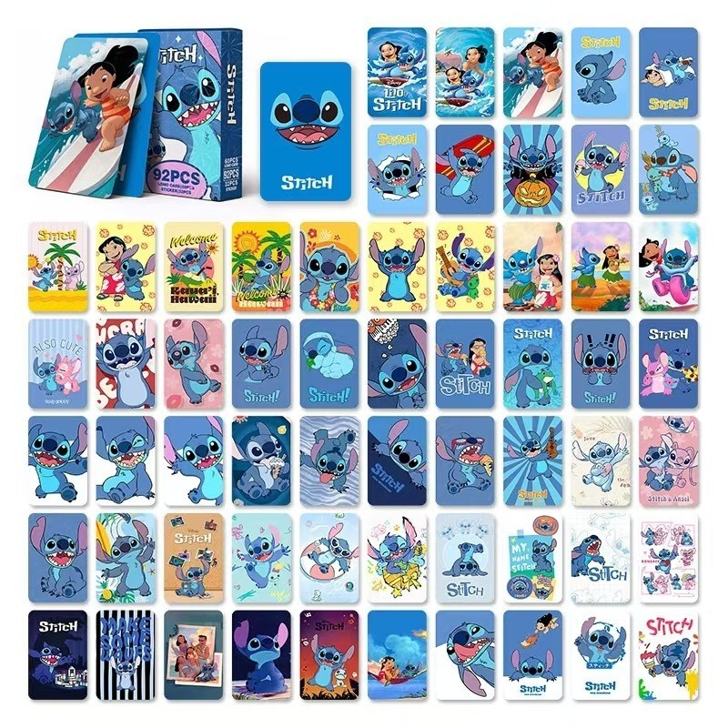 Lilo & Stitch 92pcs Cartoon Peripheral Cards and Stickers Stitch ...