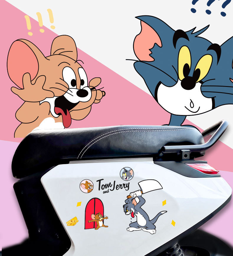 Electric Scooter Stickers Tom and Jerry Cute Cartoon Decoration Body ...