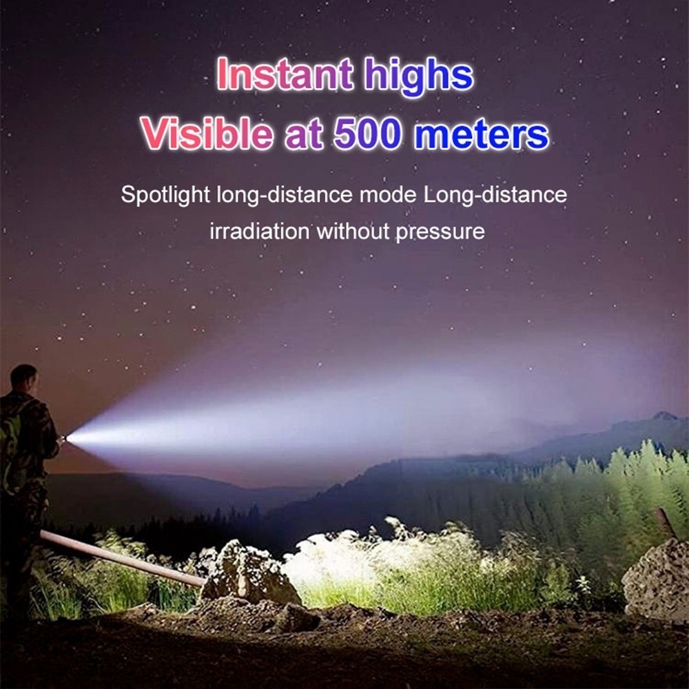 Mini Super Bright Zoom LED Flashlight Rechargeable Waterproof Outdoor ...
