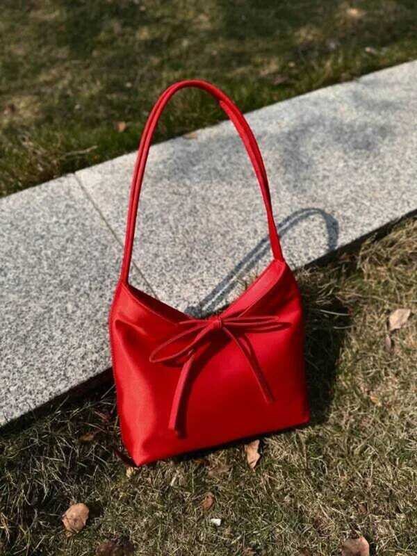 Women's Handbag Small Handba Butterfly Knot Niche Design Red Bag Korean ...