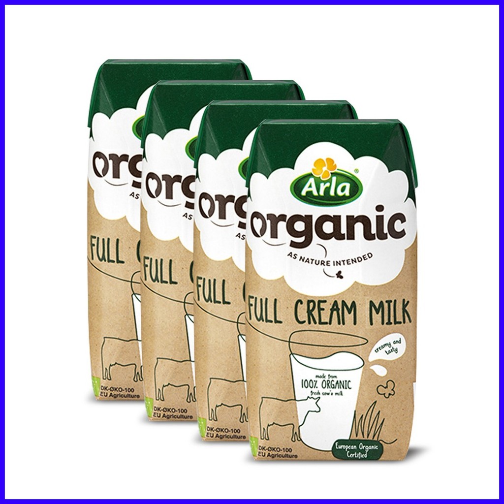 Arla Organic Full Cream Milk 200ml 4-Pack | Shopee Philippines