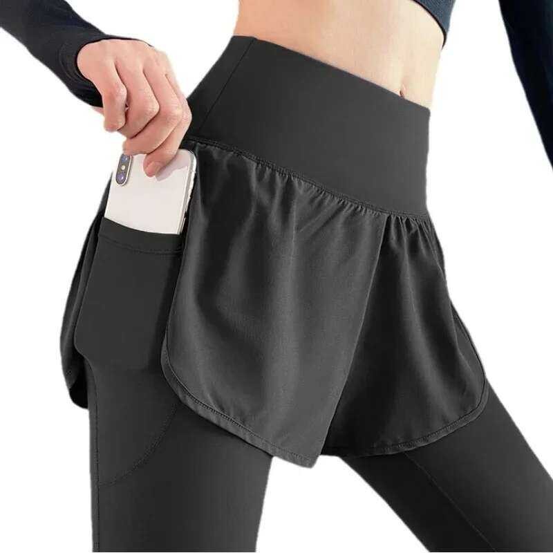 F7 2 In1 Fiess Pants High Waisted Elastic Tight Running Pants Quick ...