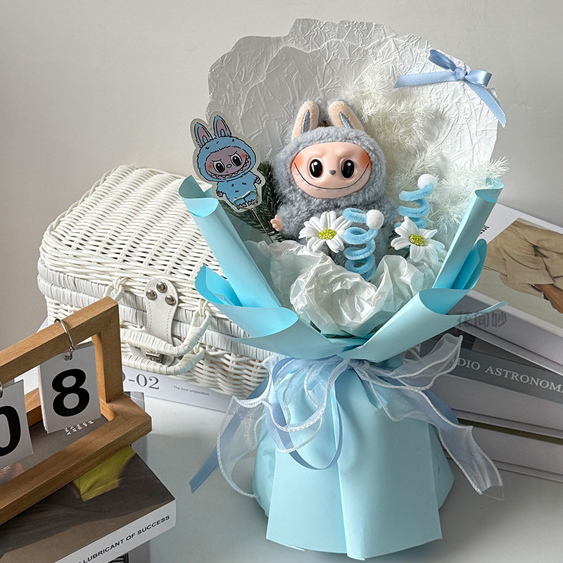 Cartoon Labubu Plush Toy Bouquet Graduation Gift Cute Labubu Plush Toy ...