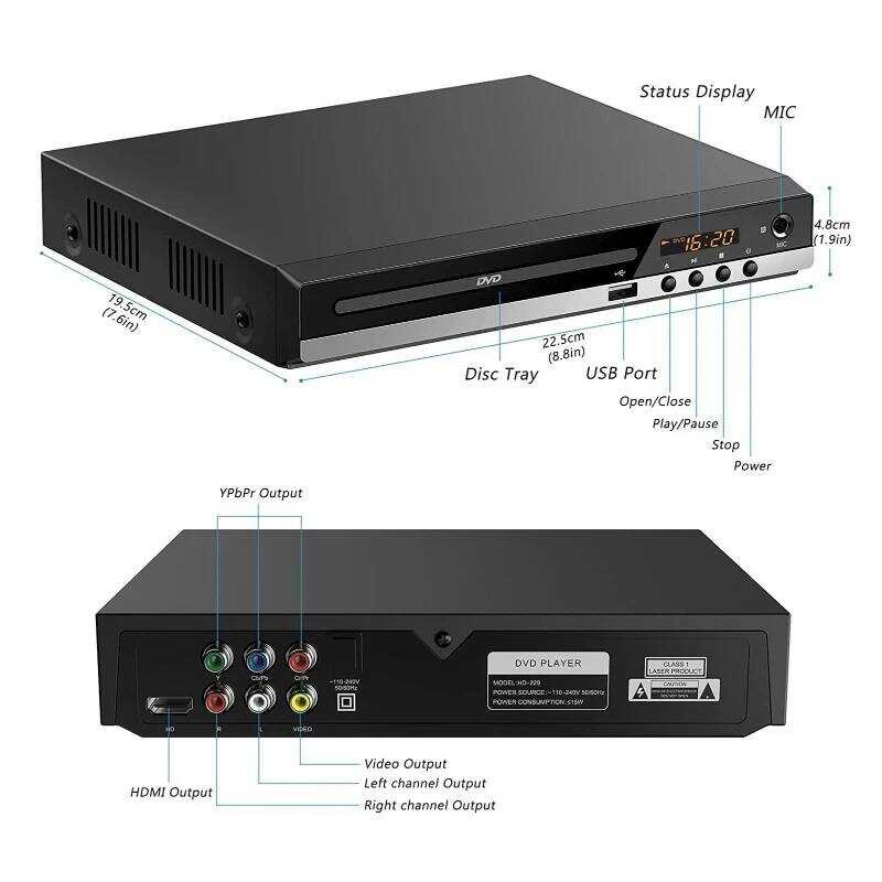Accessories CD DVD Player High-Defination 1080P Home DVD Player Box For ...