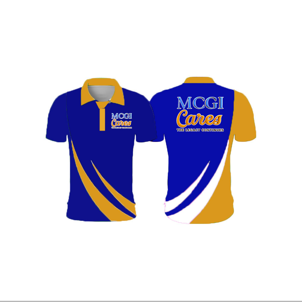 MCGI Polo Shirt V7: Iconic Blue and Orange Design, Showcasing the ...