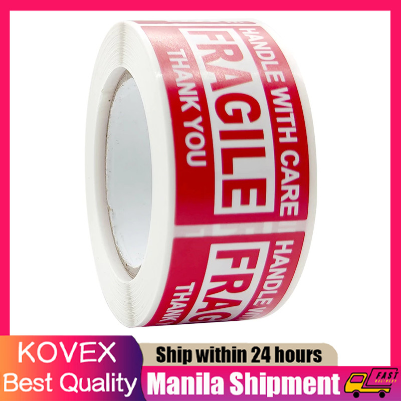 250pcs/roll waring stickers 2.5*4.5cm Red Fragile Stickers Handle with ...