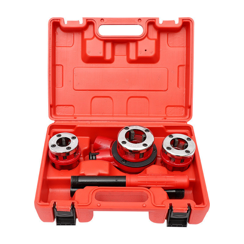 Pipe Threader Ratchet Kit 6 Die Ratcheting Iron 1/2 3/4 1 2 Inch ...