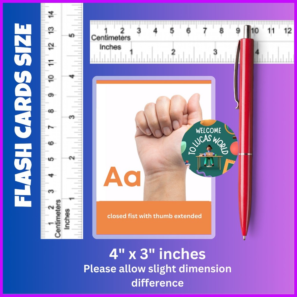 ASL ALPHABET AND NUMBERS SIGN LANGUAGE HANDSHAPE KNOWLEDGE FLASHCARDS ...