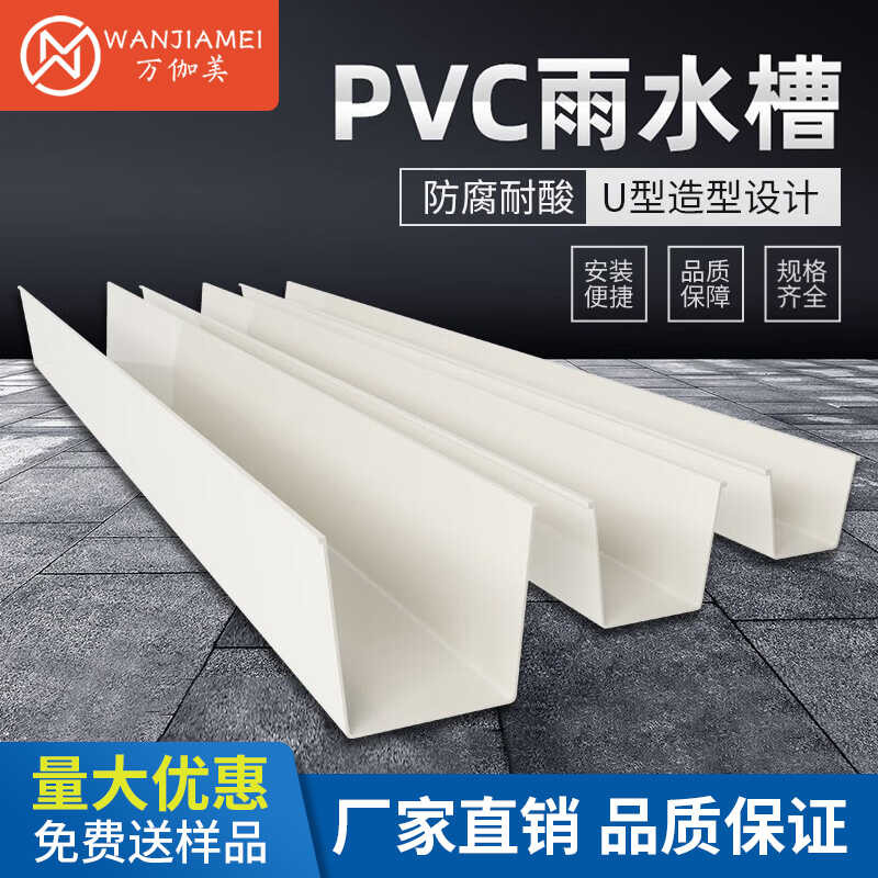PVC Rainwater Rain Shed Eaves Gutter Roof Water Catcher U-Shaped ...