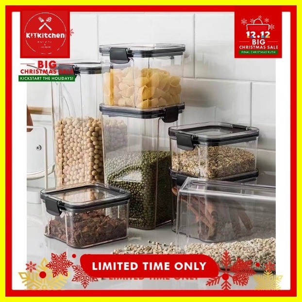 BEST Airtight Dry Food Container Jar Canister Transparent Storage ...