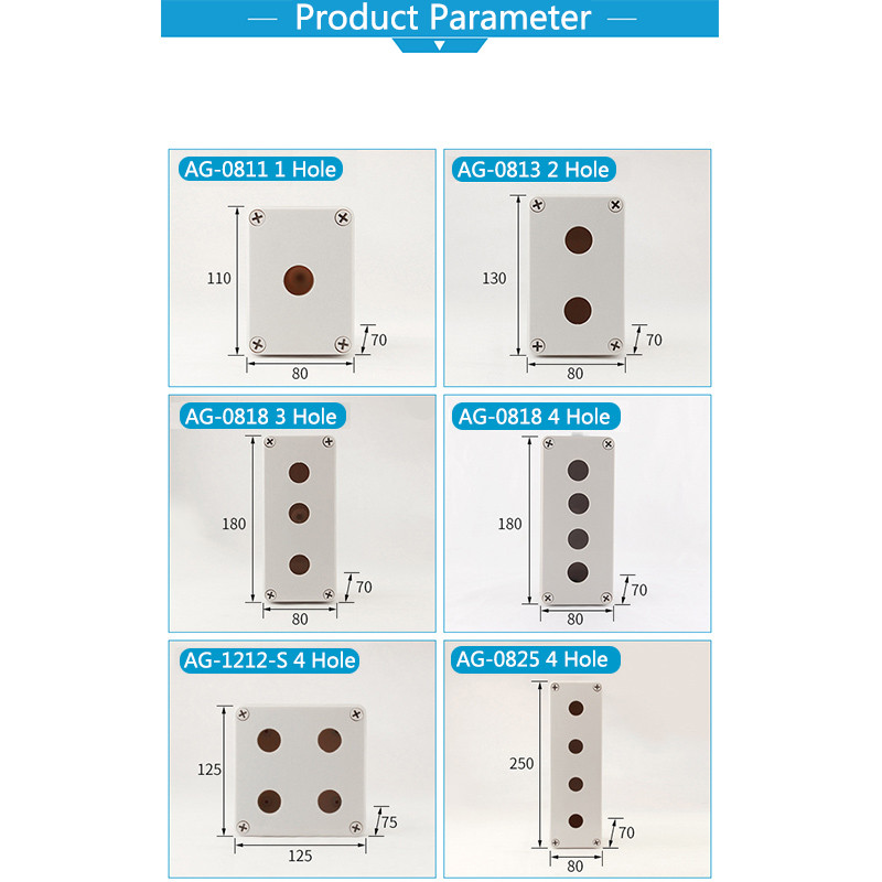 Waterproof button box switch control box 12345 hole industrial switch ...