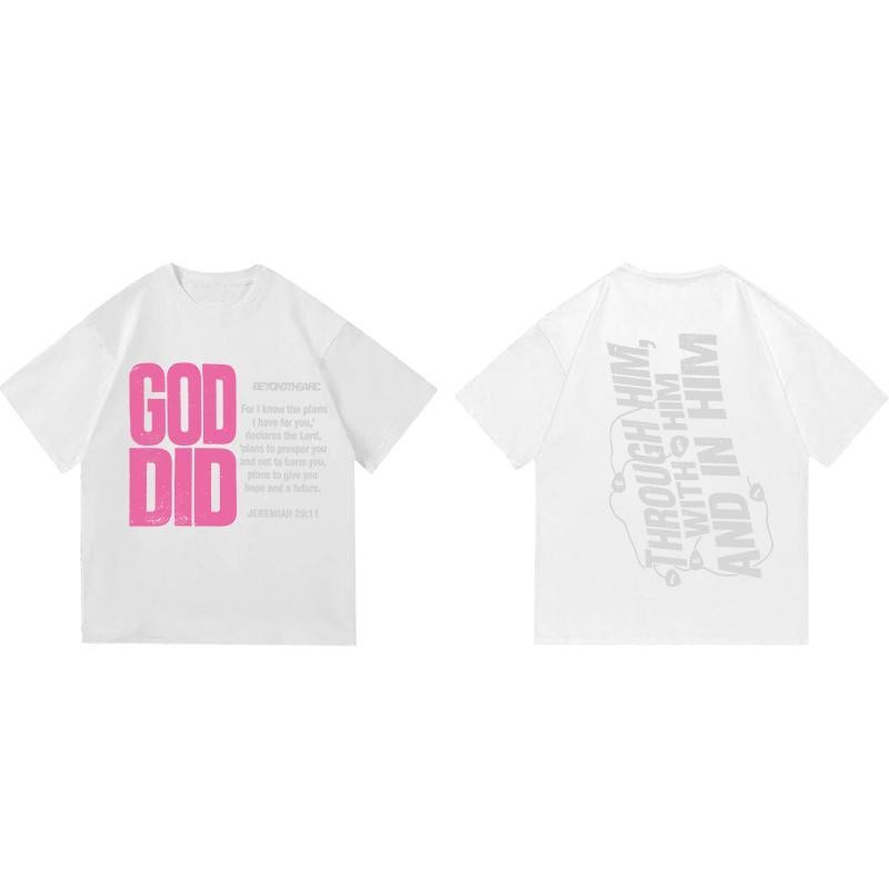 GOD DID T Shirt JJEREMIAH Premium Cotton Crew Neck Fitted T-Shirt ...