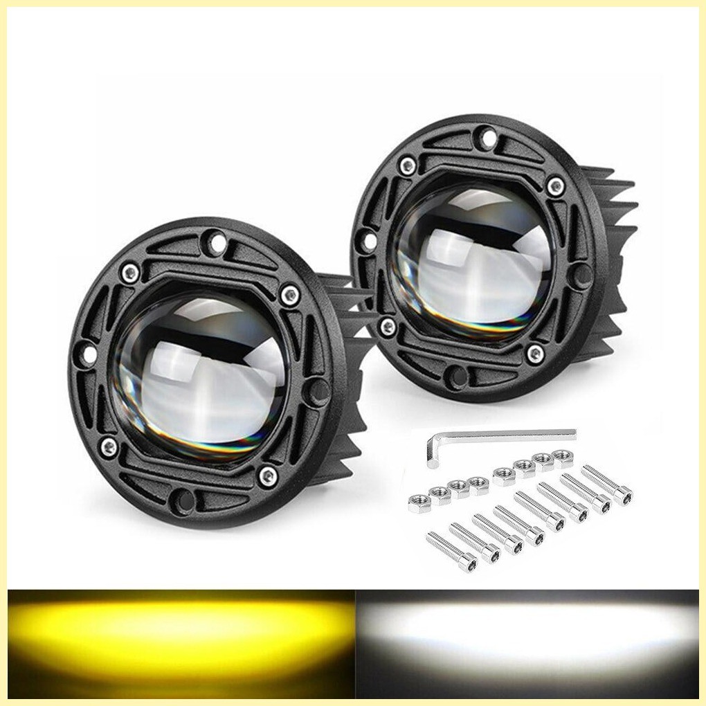8D 3" 20W 12V 24V Flush Mount LED Pods Work Light Bar Offroad White ...