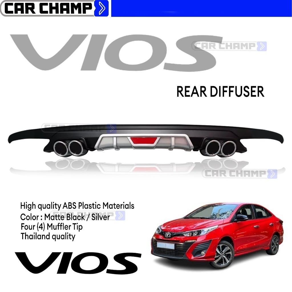 Toyota Vios Prime 2018 to 2025 OEM Rear Bumper Lip Diffuser 2019 2020 ...