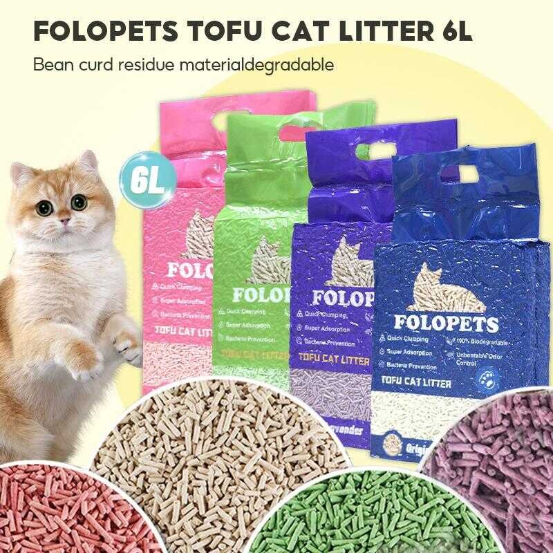 FOLOPETS Tofu Cat Litter 6L Biodegradable Fast Clumping Natural Fresh ...