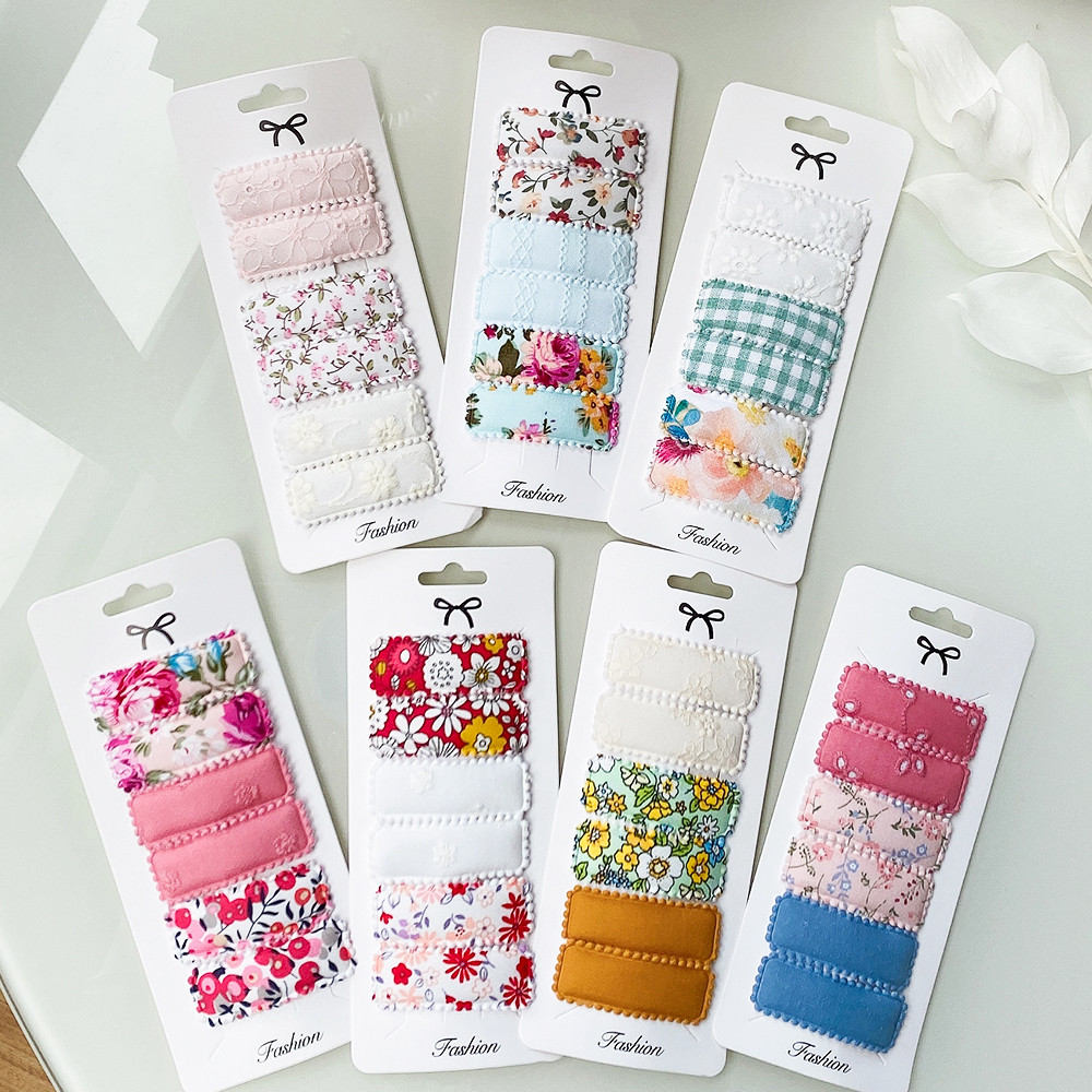 6Pcs Lovely Print Floral BB Hair Clips for Girls 2.2'' Dopamine ...